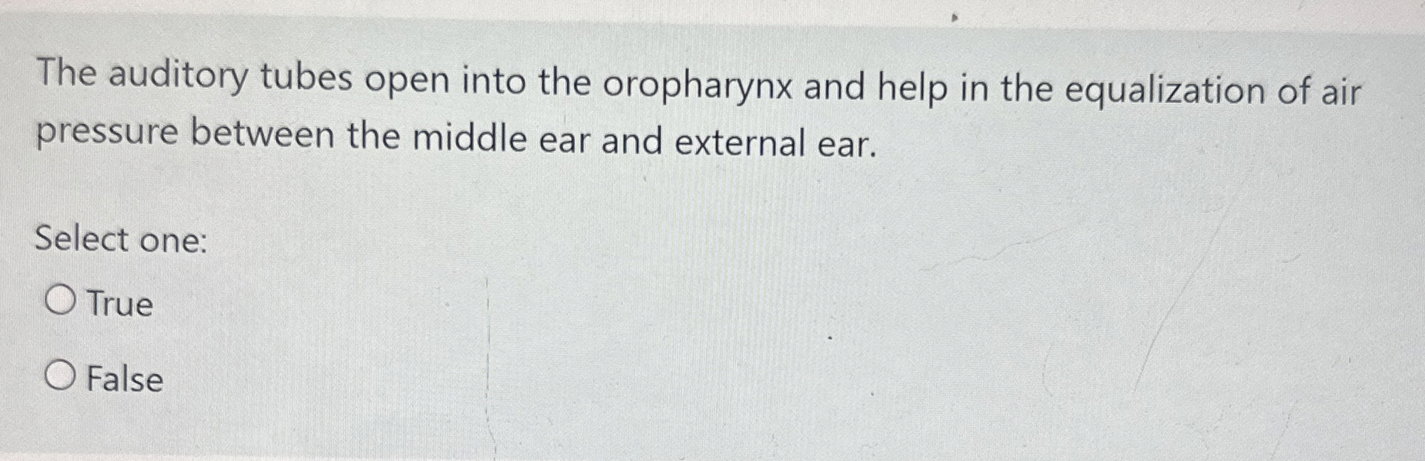 Solved The auditory tubes open into the oropharynx and help | Chegg.com