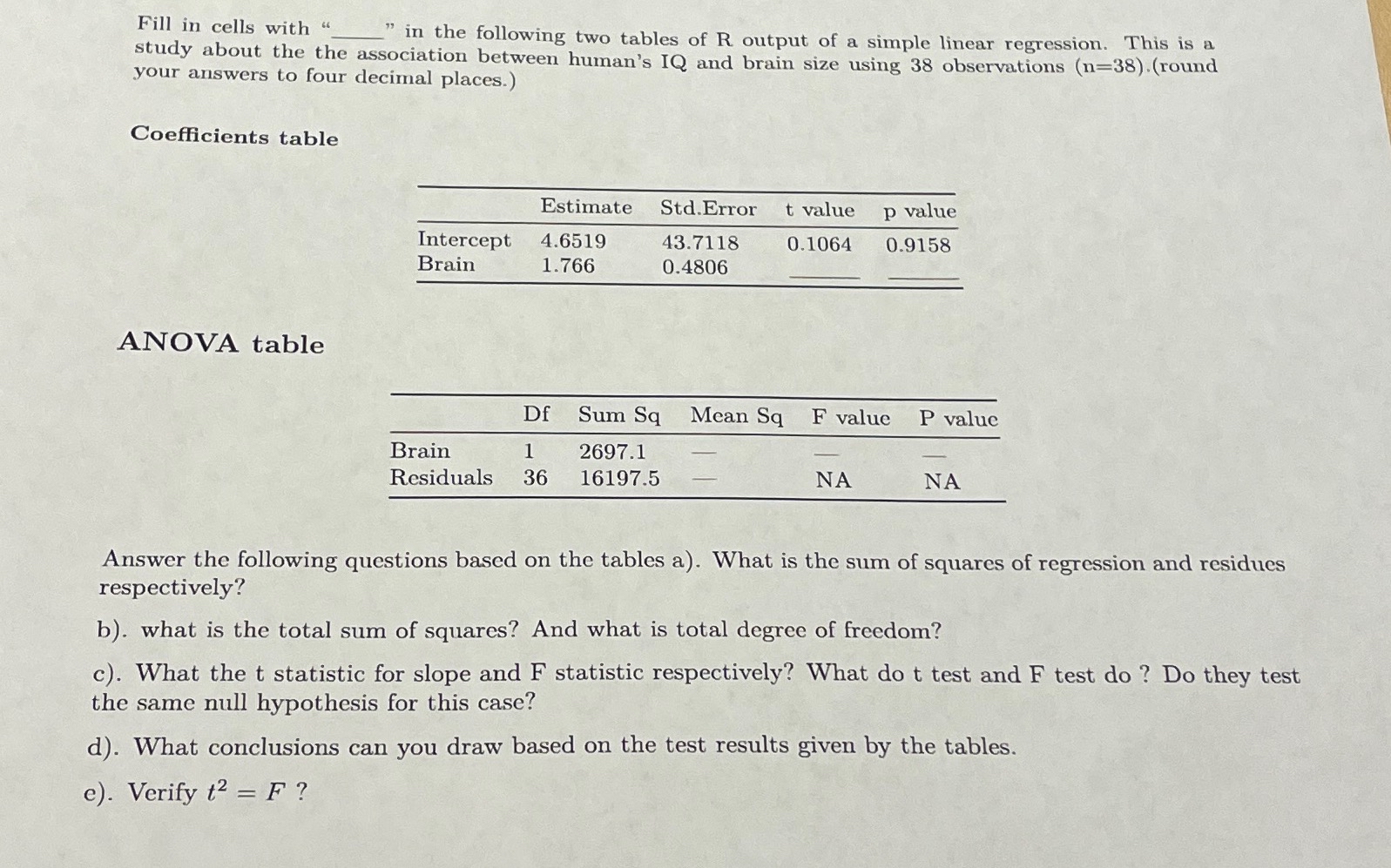 Solved Fill in cells with " " ﻿in the following two tables | Chegg.com