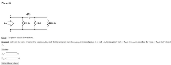 Solved Phasor36 Given: The phasor Circuit shown above. | Chegg.com