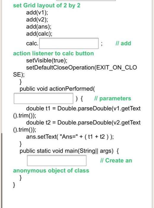 Solved MUHU UVU A GUI implementation is given below. | Chegg.com