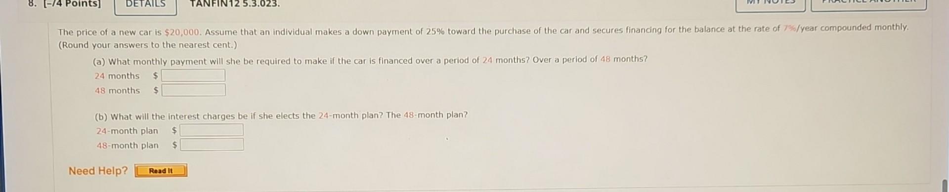 Solved (Round your answers to the nearest cent.) (a) What | Chegg.com