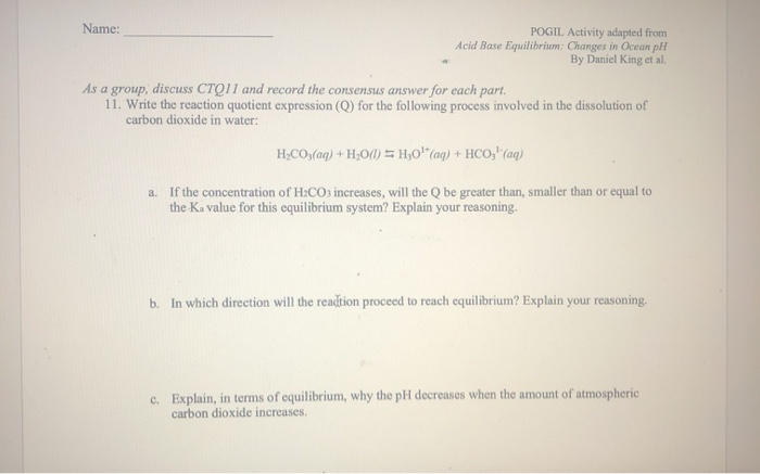 Solved Name: POGIL Activity adapted from Acid Base | Chegg.com