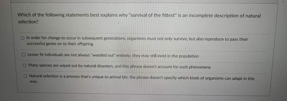 Solved Which of the following statements best explains why | Chegg.com