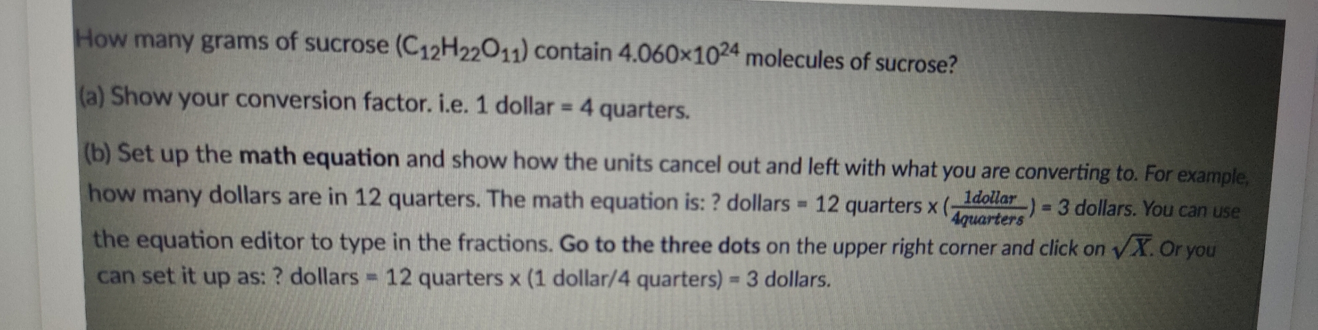 Solved How many grams of sucrose (C12H22O11) ﻿contain | Chegg.com