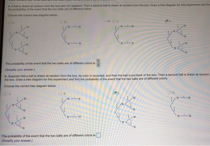 a. A ball is drawn at random from the box and not | Chegg.com