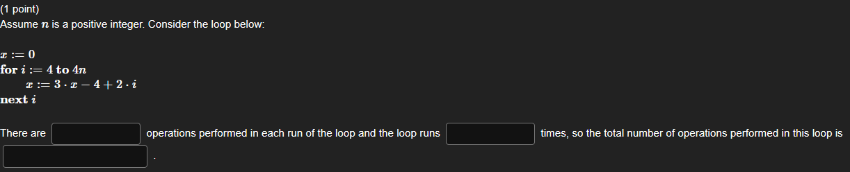 Solved (1 ﻿point)Assume n ﻿is a positive integer. Consider | Chegg.com