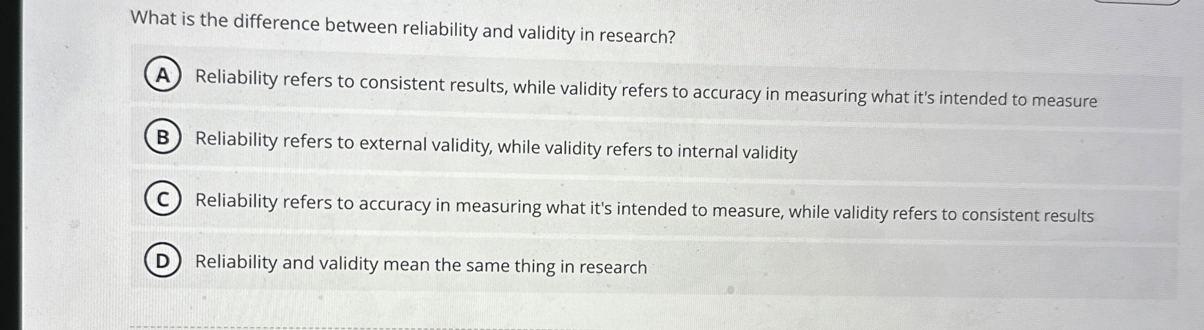 Solved What is the difference between reliability and | Chegg.com