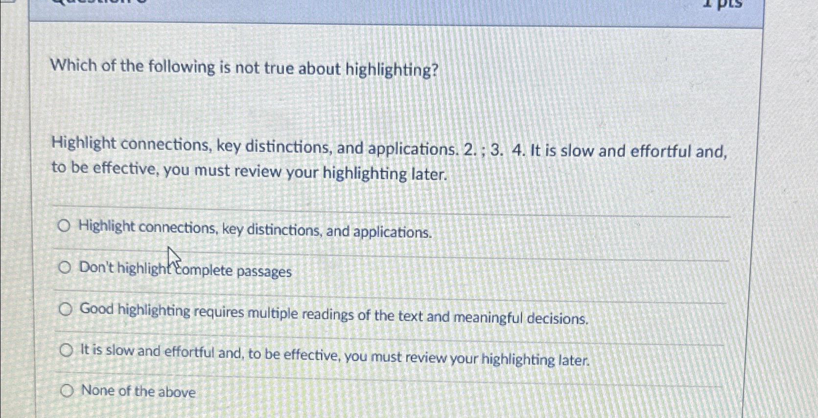 Solved Which of the following is not true about | Chegg.com
