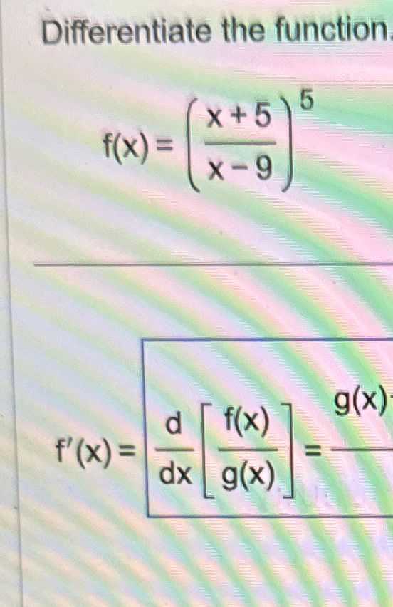 Solved Differentiate the | Chegg.com