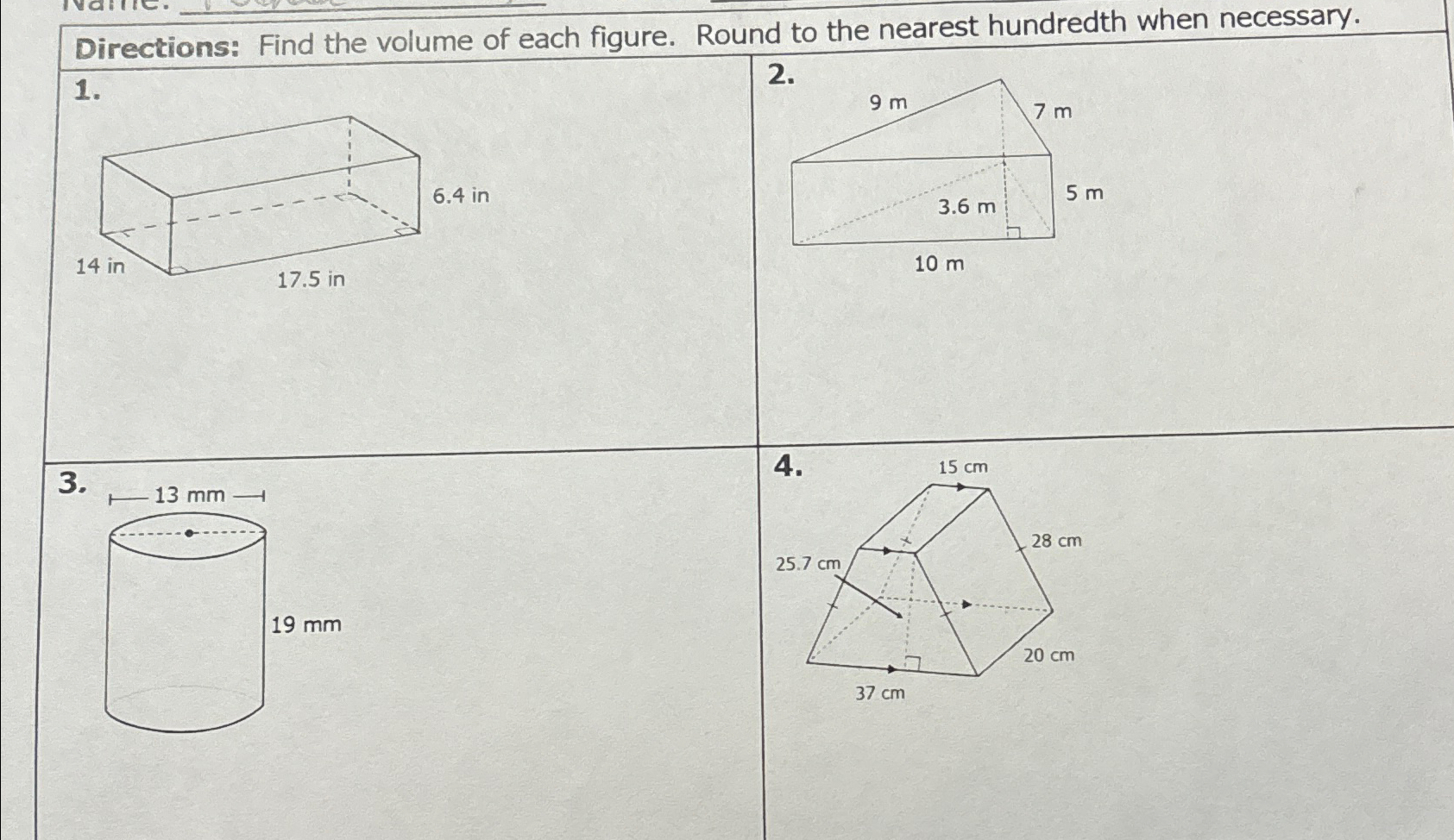 Solved Find the volume of each figure. Round to the nearest | Chegg.com