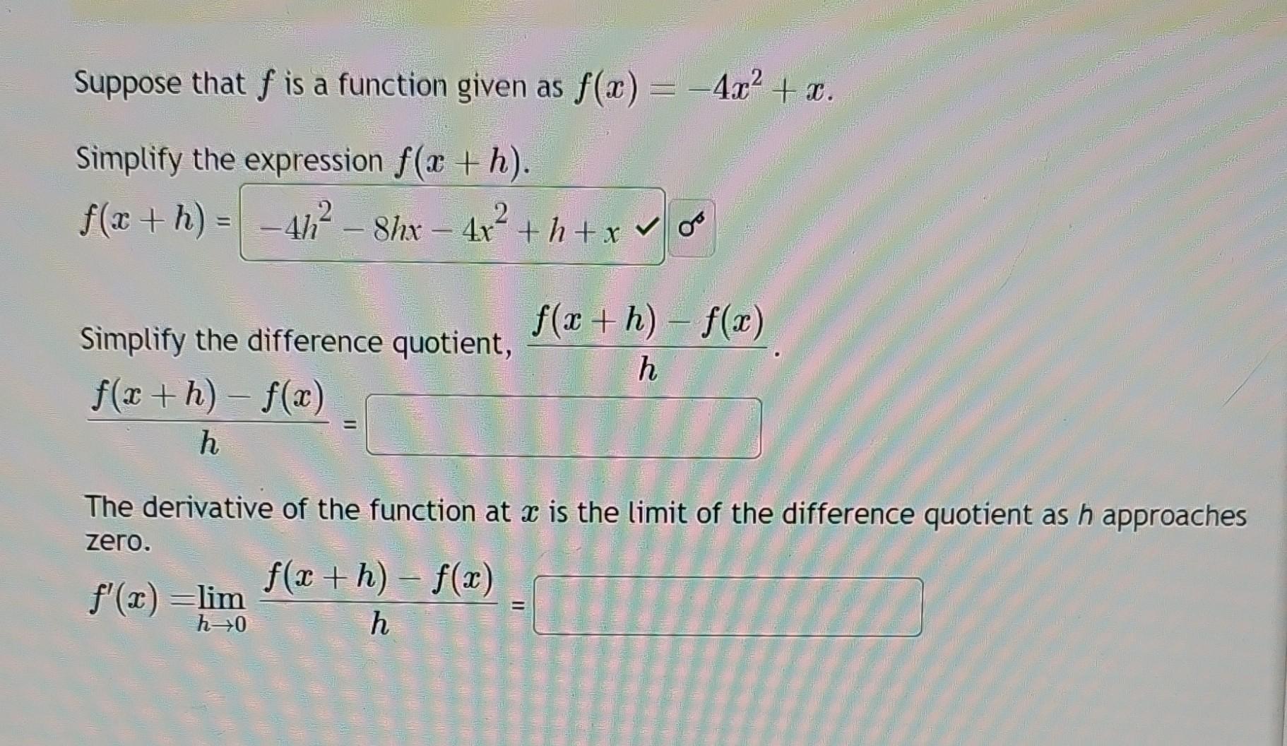 Solved Suppose That F Is A Function Given As F X −4x2 X