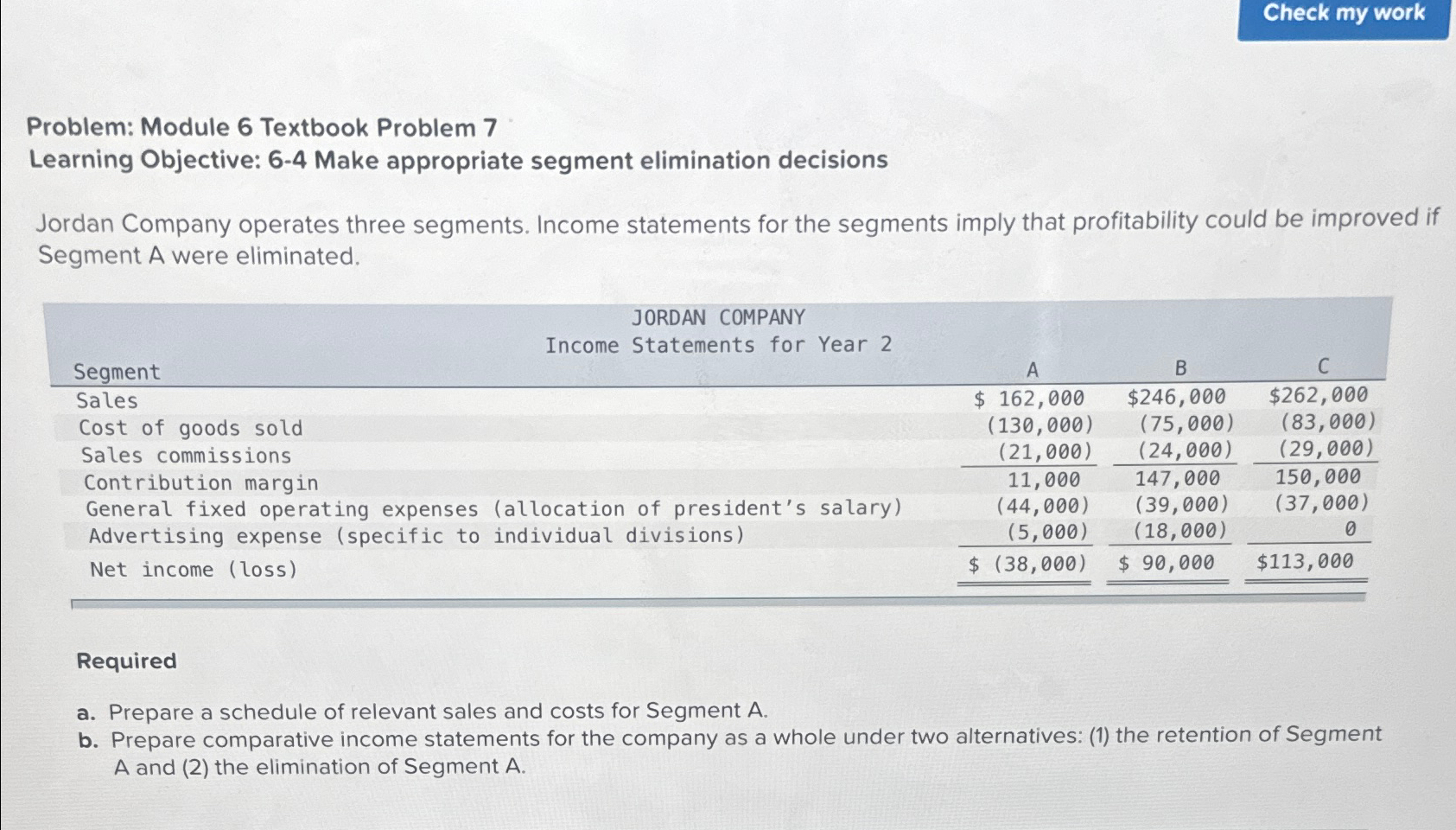 Solved Problem: Module 6 ﻿Textbook Problem 7Learning | Chegg.com