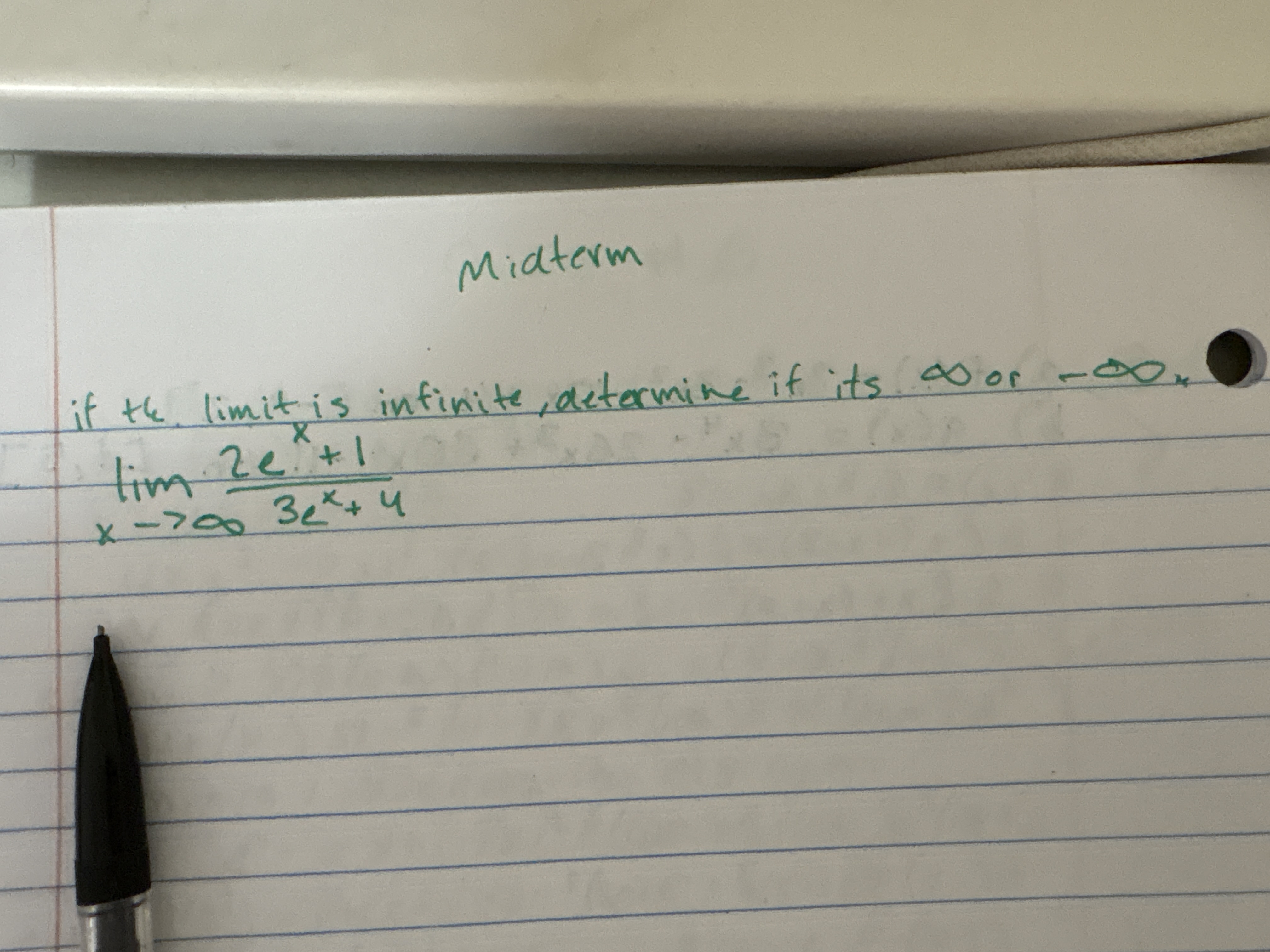 Solved miatermif ﻿the limit is ﻿infinite, determine if ﻿its | Chegg.com