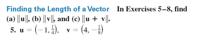 Solved Finding the Length of a Vector In Exercises 5-8, | Chegg.com