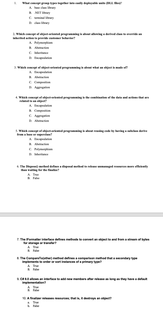 Solved What concept group types together into easily | Chegg.com