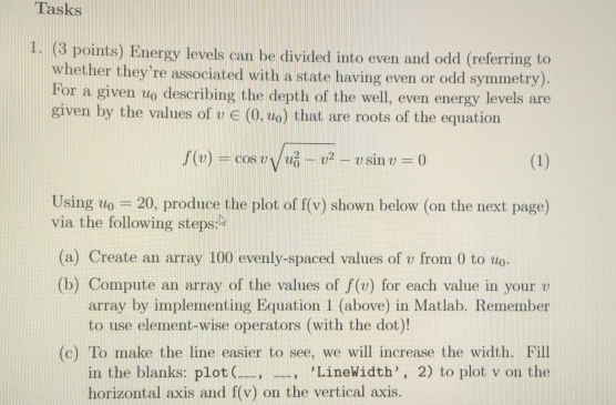 Solved Matlab Energy Levels Can Be Divided Into Even And Odd