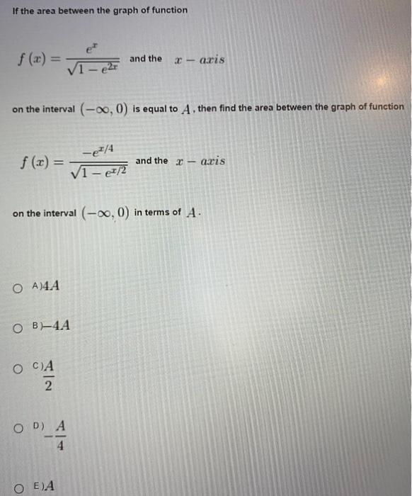 If the area between the graph of function | Chegg.com