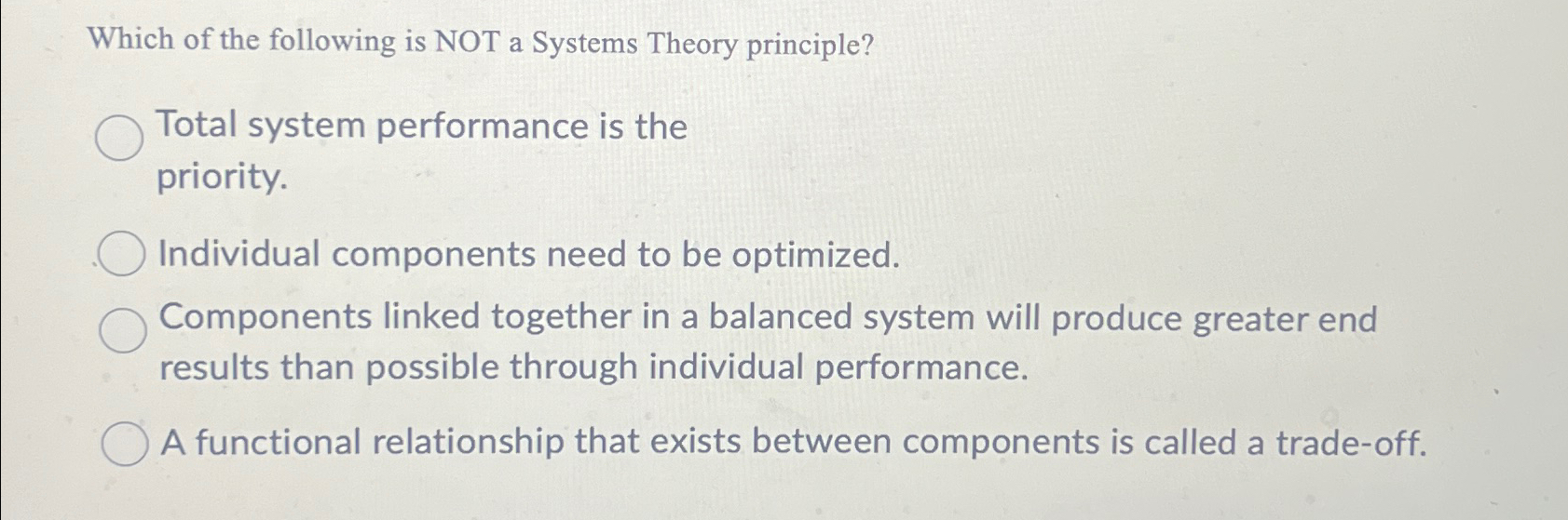 Solved Which of the following is NOT a Systems Theory | Chegg.com