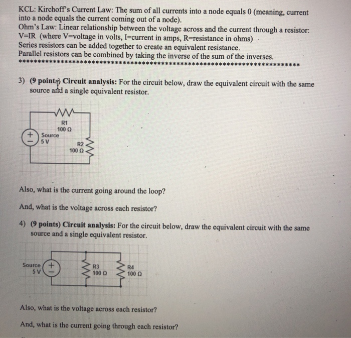 Solved KCL: Kirchoff's Current Law: The sum of all currents | Chegg.com