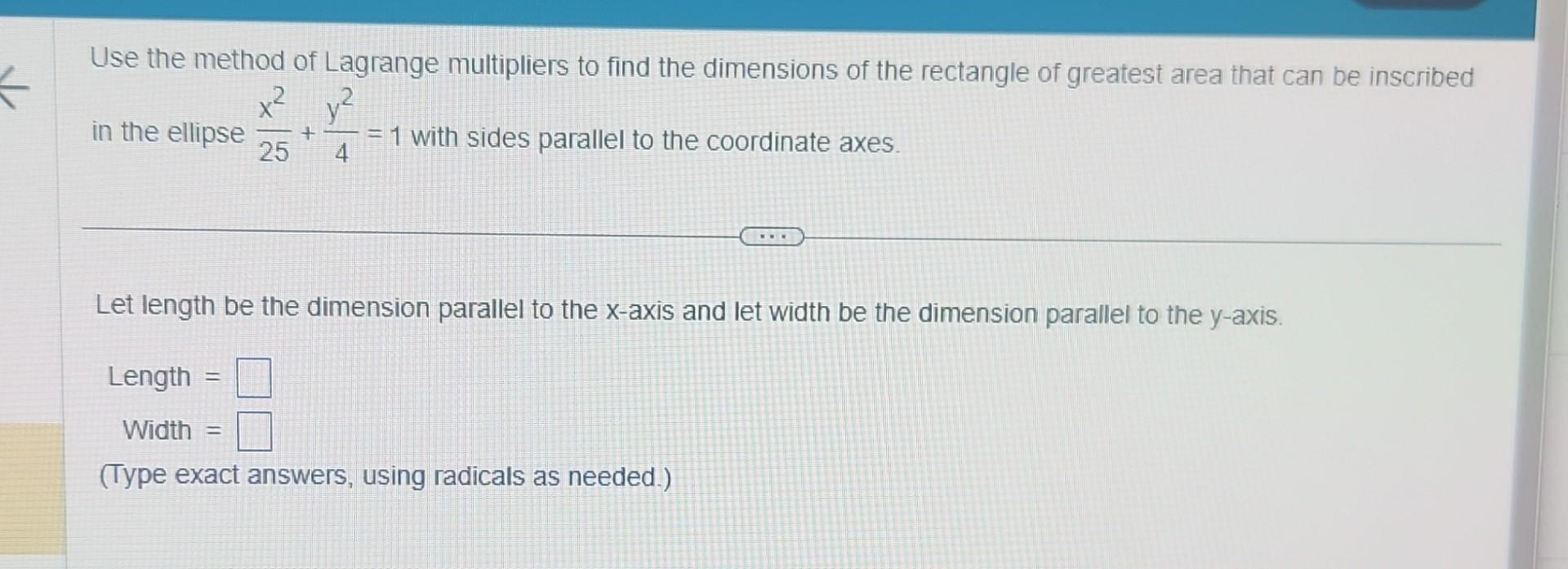 Solved Use the method of Lagrange multipliers to find the | Chegg.com