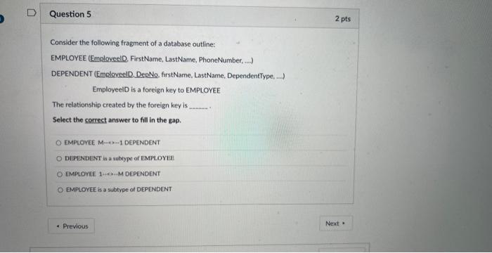 Solved Consider the following fragment of a database | Chegg.com