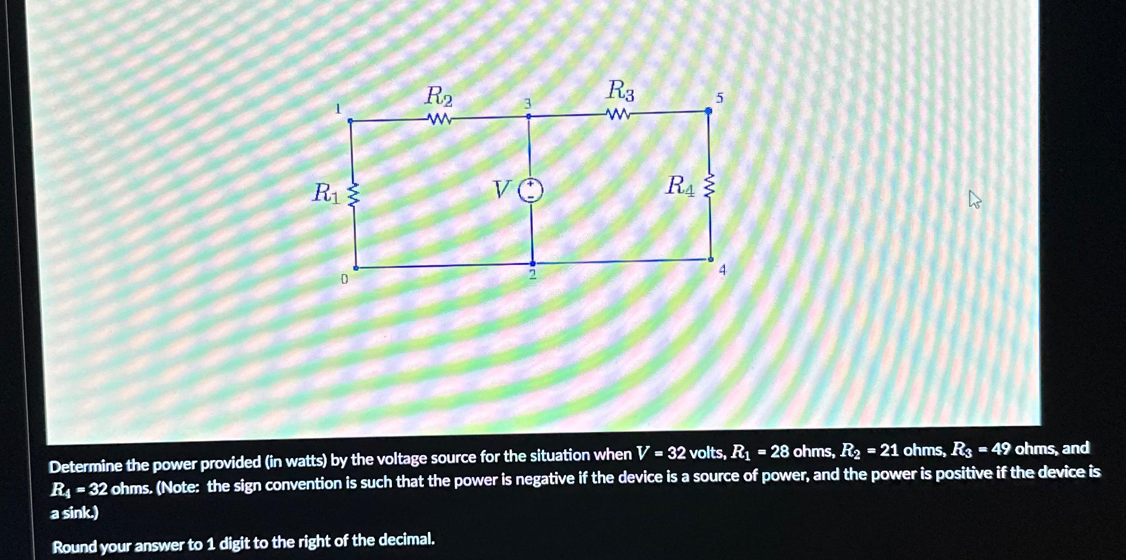 Solved Determine the power provided (in watts) ﻿by the | Chegg.com