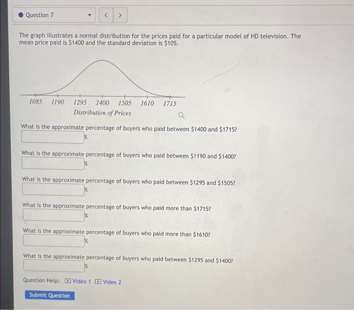 Solved The graph illustrates a normal distribution for the | Chegg.com