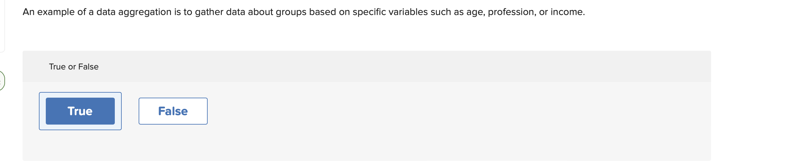 Solved An example of a data aggregation is to gather data | Chegg.com