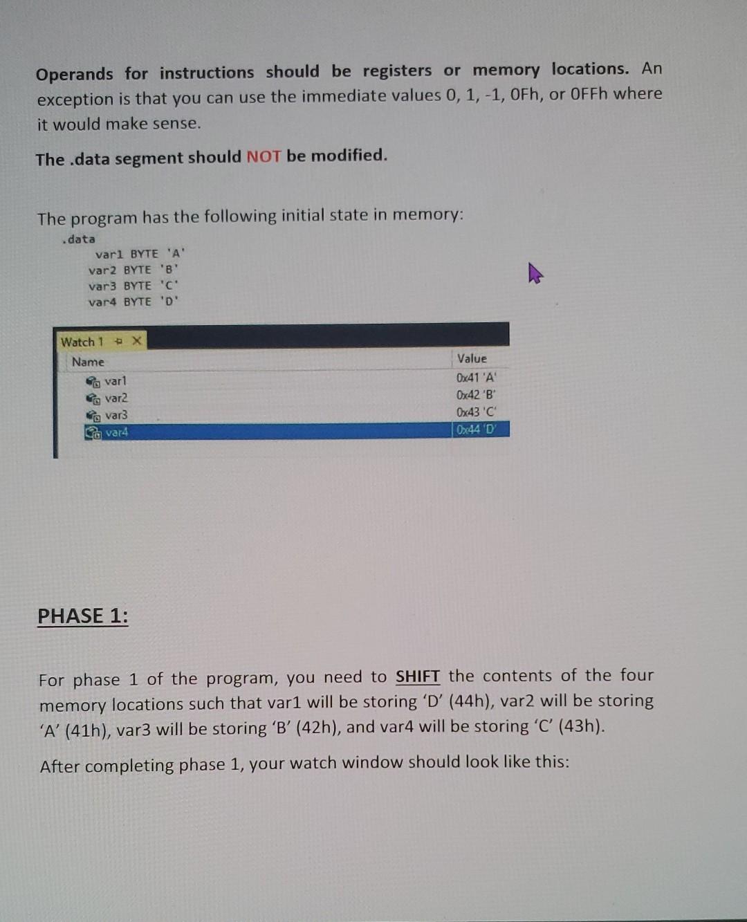 Van DYTE var2 BYTE B var3 BYTE 'C' var4 BYTE D' Watch | Chegg.com