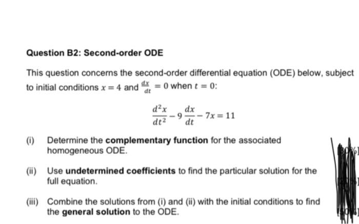 Solved Question B2: Second-order ODE This question concerns | Chegg.com