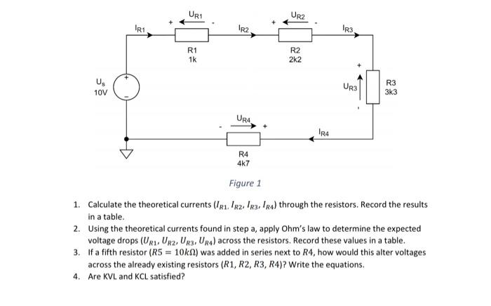 Solved UR1 UR2 + IR1 R2 1R3 R2 R1 1k 2k2 Us 10V UR3 R3 3k3 | Chegg.com