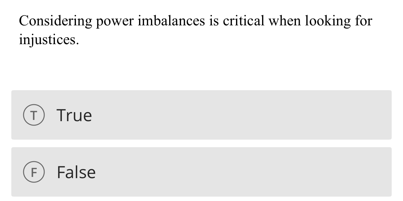 Solved Considering Power Imbalances Is Critical When Looking