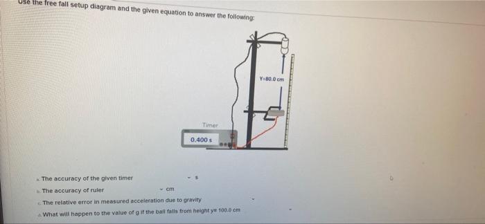 Solved Use the free fall setup diagram and the given | Chegg.com