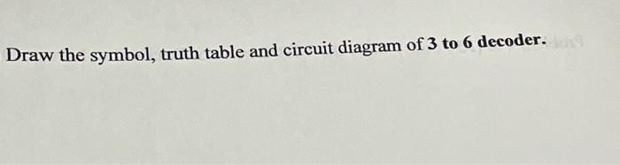 Solved Draw the symbol, truth table and circuit diagram of 3 | Chegg.com