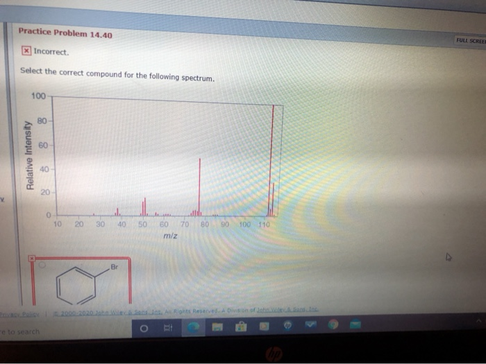 Solved: Practice Problem 14.40 FULL SCREEN X Incorrect. Se... | Chegg.com