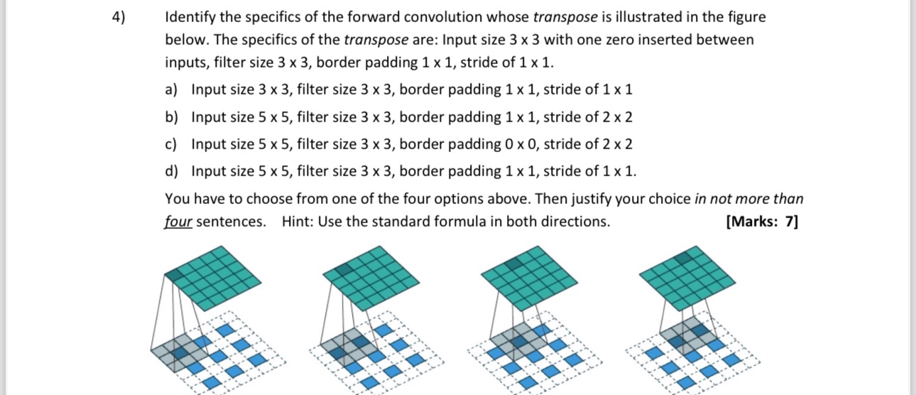 Solved Identify the specifics of the forward convolution | Chegg.com
