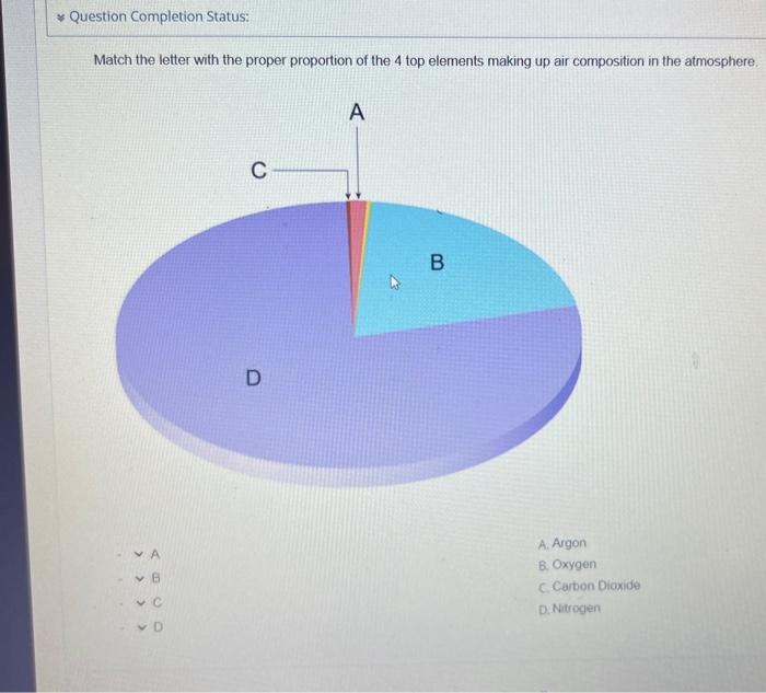 Match the letter with the proper proportion of the 4 | Chegg.com