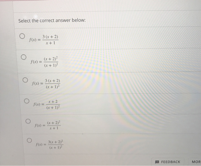 Solved Identify The Rational Function Whose Graph Is Given 7501