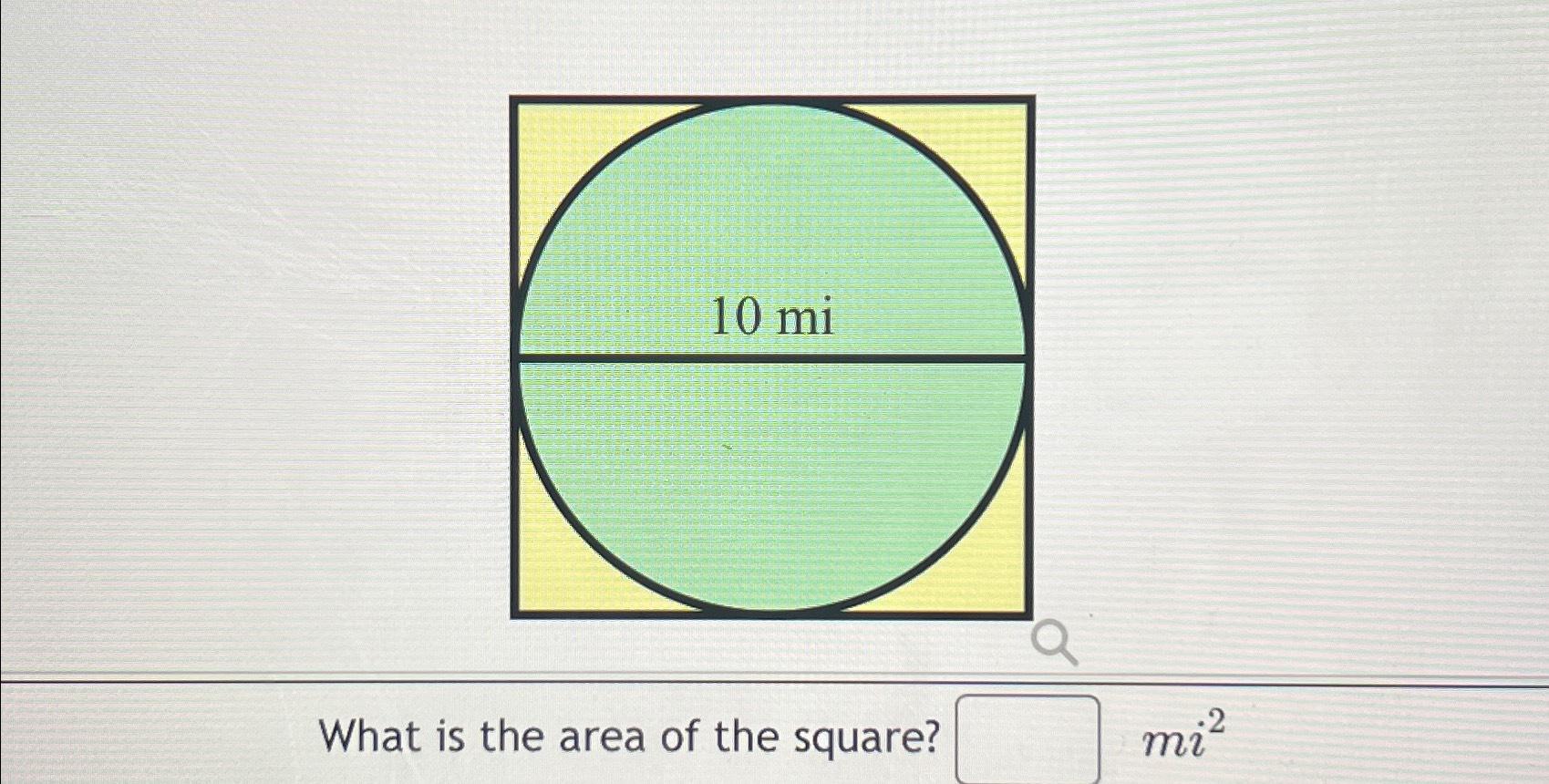 Solved What is the area of the square? mi2 | Chegg.com