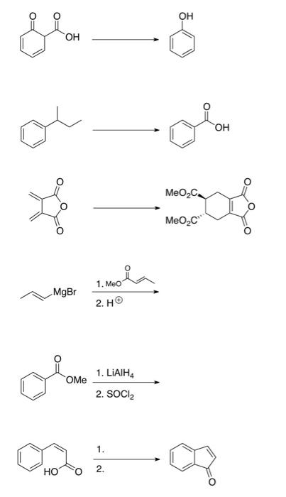 Solved OH OH он MeOC. MeOC) 1. MeO MgBr 2HO OME 1. LiAIHA 2. | Chegg.com