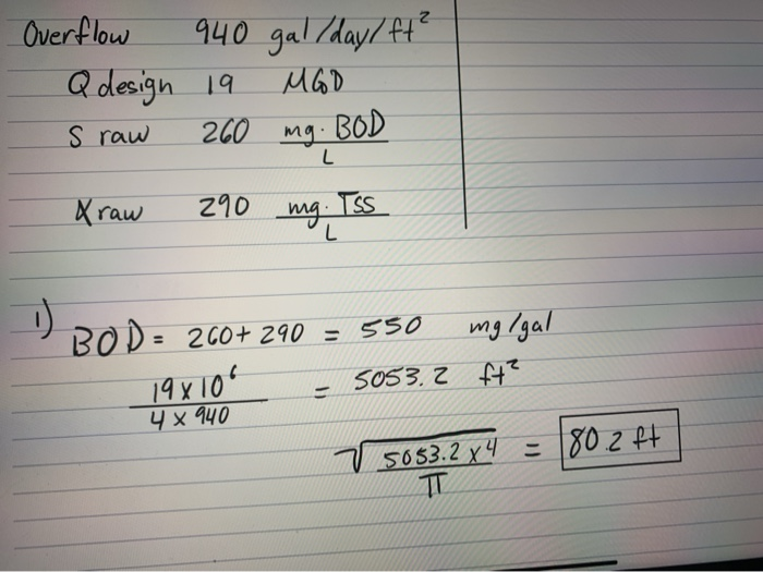 Solved 80.2 part 1 of 8 For four primary clarifiers in | Chegg.com