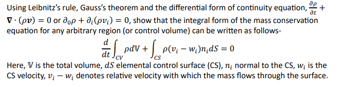 Solved Using Leibnitz's rule, Gauss's theorem and the | Chegg.com
