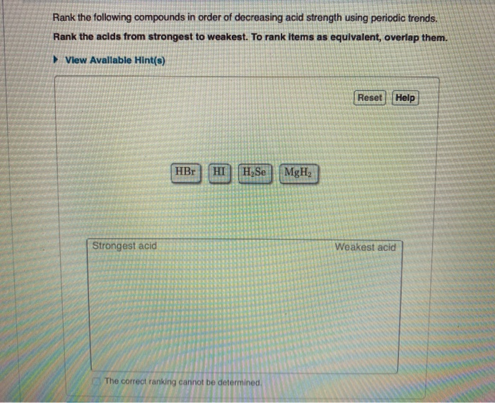 Solved Rank the following compounds in order of decreasing | Chegg.com