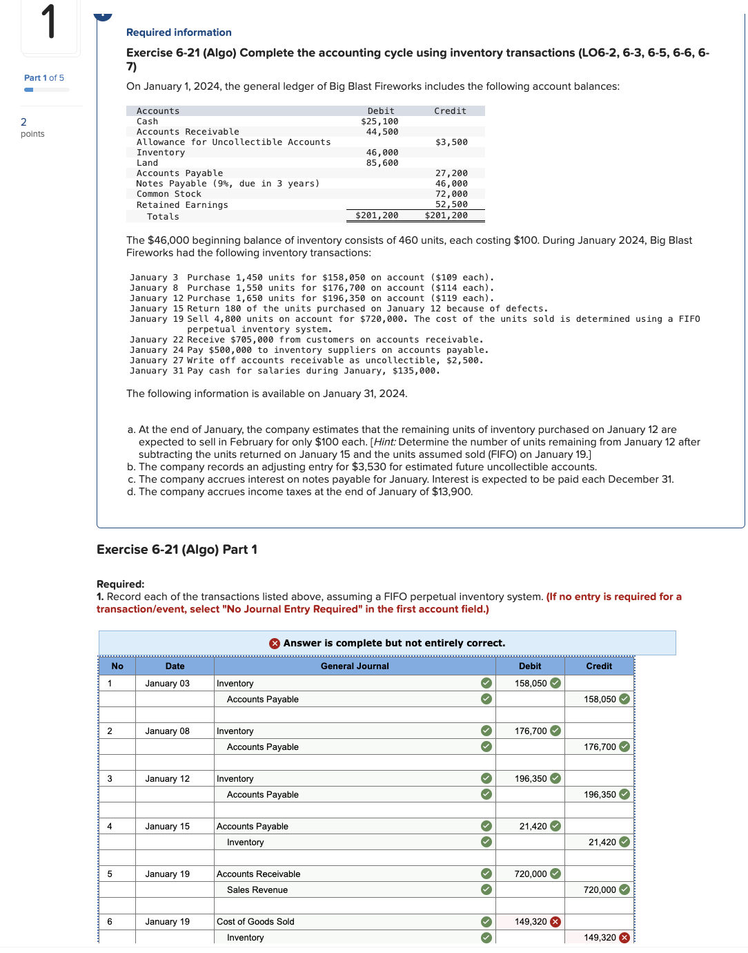 Solved 1Required informationExercise 6-21 (Algo) ﻿Complete | Chegg.com