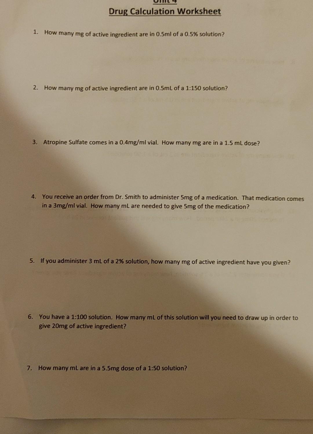 Solved 8. How many mg of active ingredient are in a 0.2% | Chegg.com