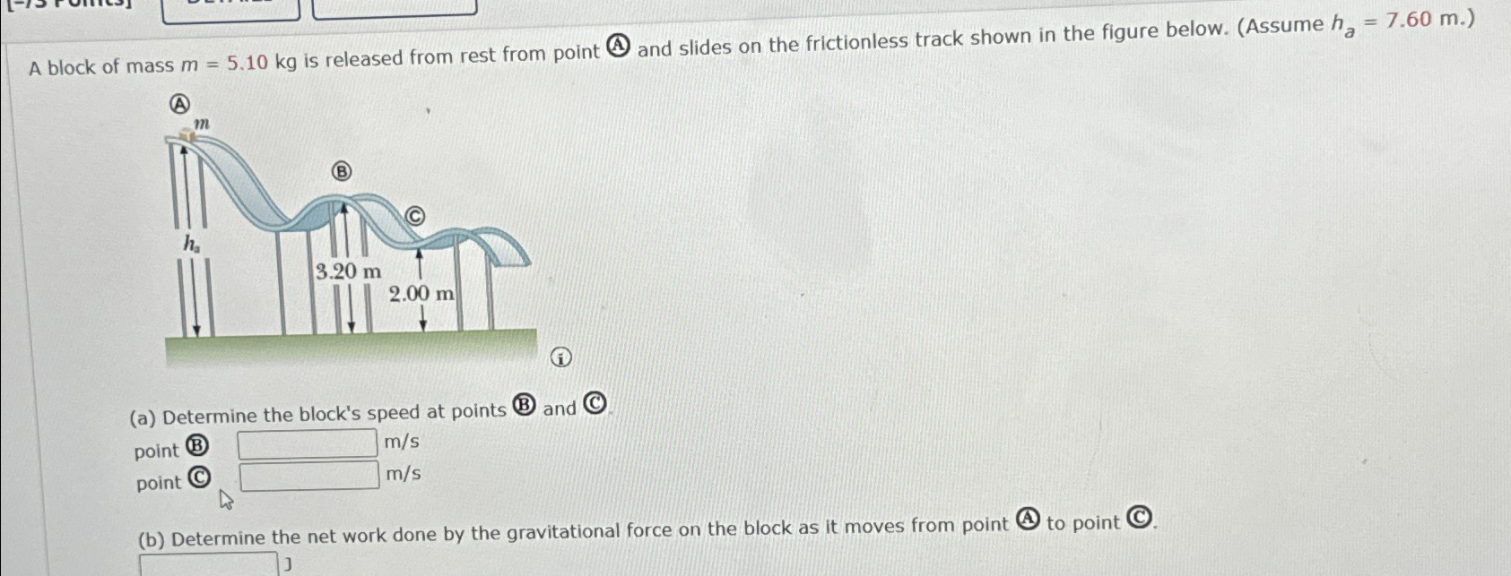 Solved A block of mass m=5.10kg ﻿is released from rest from | Chegg.com