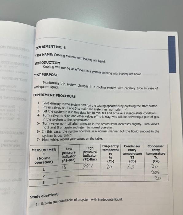 Solved EXPERIMENT NO; 6 IEST NAME; Cooling system with | Chegg.com
