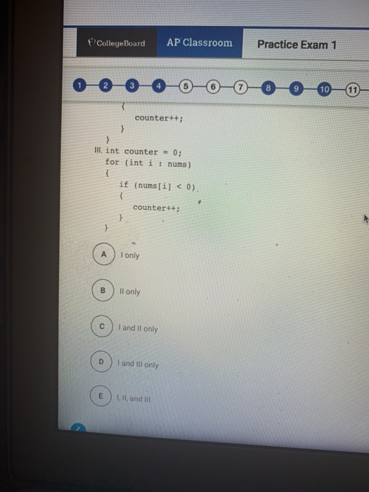 Solved College Board AP Classroom Practice Exam 1 Question | Chegg.com
