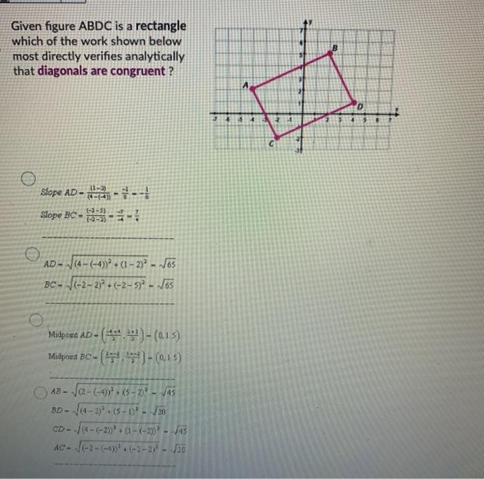 Solved Given figure ABDC is a rectangle which of the work | Chegg.com