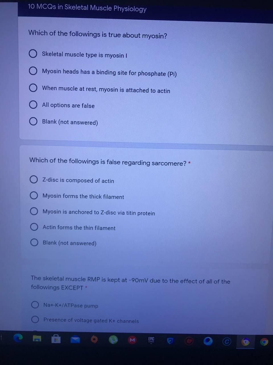 Solved 10 MCQs in Skeletal Muscle Physiology Which of the | Chegg.com